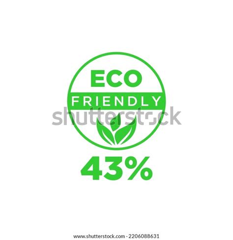 Eco Friendly Green Leaf Label Sticker Stock Vector Royalty Free