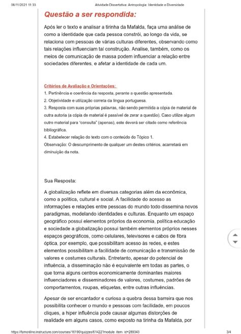DISSERTATIVA ANTROPOLOGIA IDENTIDADE E DIVERSIDADE Cultura