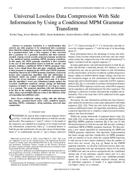 pdf universal lossless data compression with side information by using a conditional mpm
