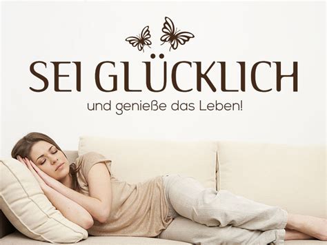 Wandtattoo Sei glücklich und genieße dein Leben bei Klebeheld de