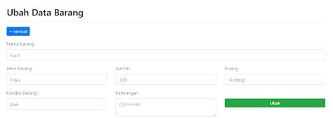 membuat aplikasi peminjaman barang berbasis web dengan php dan mysql part 4 crud data barang