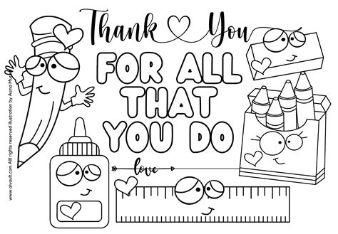 Teacher Appreciation Coloring Pages PDF Printables School Coloring