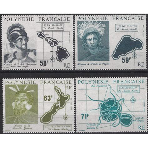 Le monde Maohi timbres Polynésie Française N354 357 série neuf