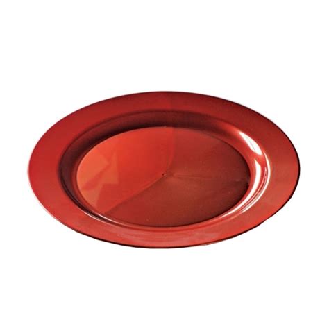 Assiettes Rondes En Plastique Rigide Rouge 24 Cm