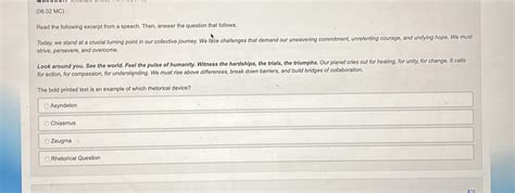 Solved 06 02 MC Read The Following Excerpt From A Speech Then