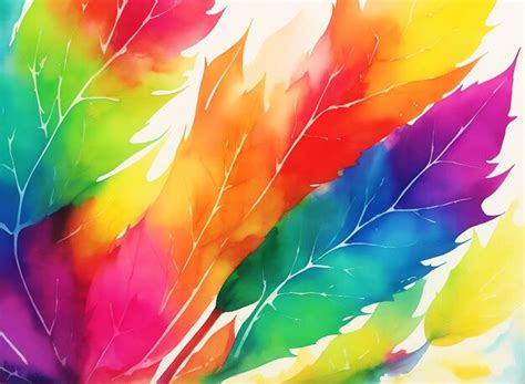 Premium Ai Image Natural Incredible Multicolor Abstract Floral Leaves