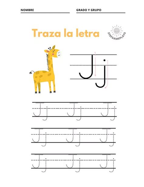 Traza La Letra J Profe Social