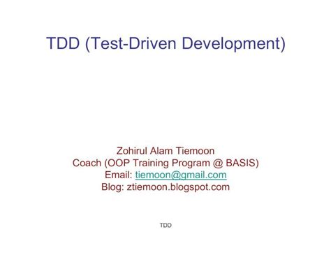 pdf overview on tdd test driven development and atdd acceptance test driven development