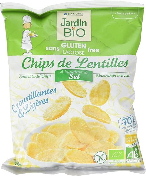 Jardin Bio Chips de Lentilles à la Pointe de Sel sans Gluten 50 g