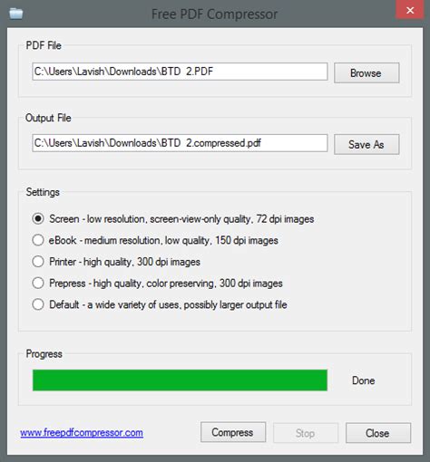 free pdf compressor to reduce pdf file size in windows 10