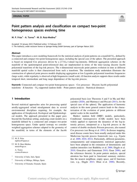 point pattern analysis and classification on compact two point homogeneous spaces evolving time