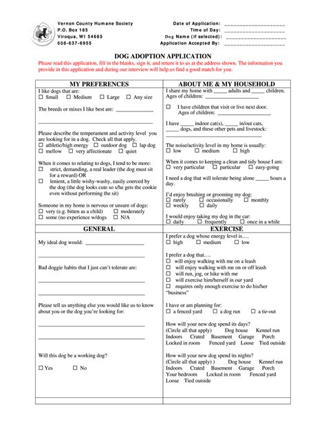 Pet Adoption Forms Fill Online Printable Fillable Blank Pdffiller