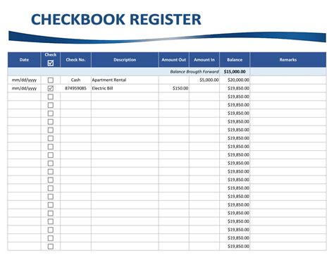 Checkbook Register Templates Free Printable Templatelab