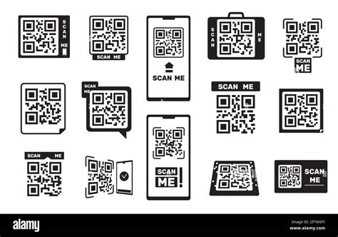 QR Codes Barcode Smartphone Id Frame Scanning Binary Coding Tag For