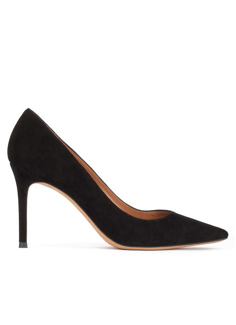 Zapatos negros de tacón y punta fina realizados en ante PURA LOPEZ