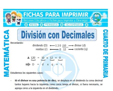 Ejemplos De Divisiones Con Decimales En El Dividendo Y Divisor Nuevo