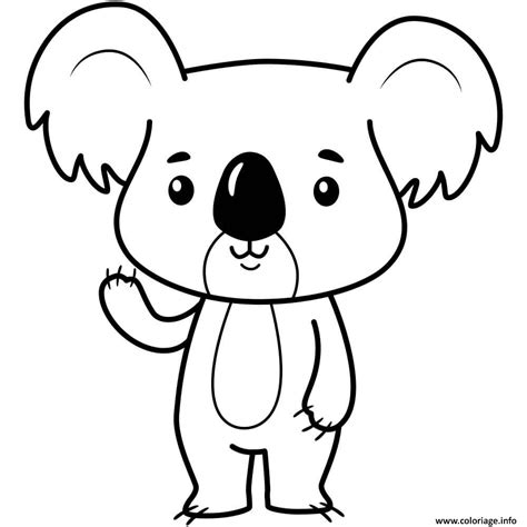 Coloriage Koala Kawaii Dessin Koala à imprimer
