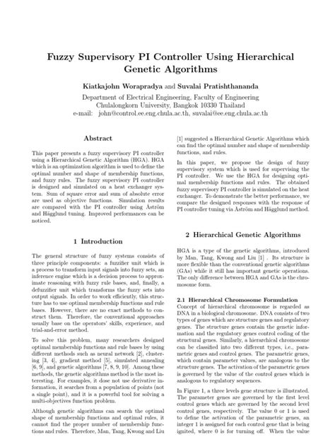 fuzzy supervisory pi controller using hierarchical genetic algorithms pdf fuzzy logic