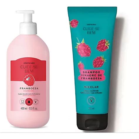 Combo Cuide se Bem Feira Framboesa Hidratante E Shampoo Frete grátis
