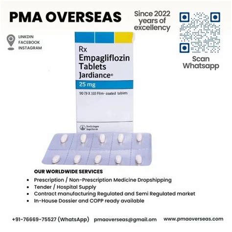 Empagliflozin Jardiance Tablet 25 Mg Grade Standard Medicine Grade