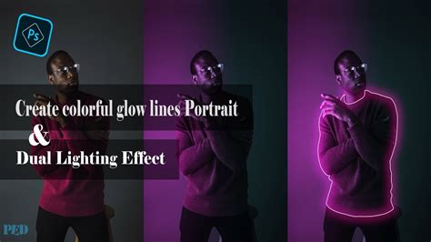 Create Colorful Glow Lines Portrait Dual Lighting Effect On Portrait