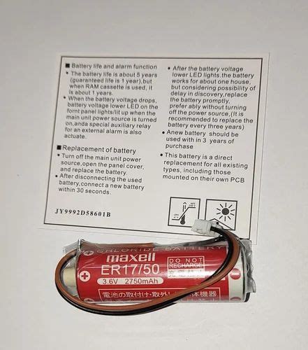 Maxell Lithium CHLORIDE ER17 50 3 6V 2750mAh PLC Battery With White