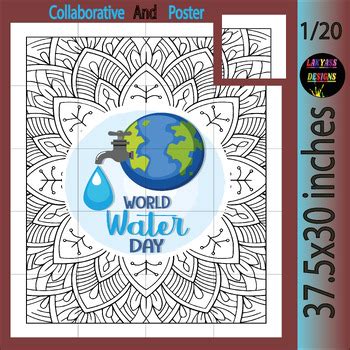 Conserving Water Preserving Life Collaborative Coloring Poster For