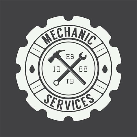 Premium Vector Vintage Mechanic Label Emblem And Logo Vector Illustration