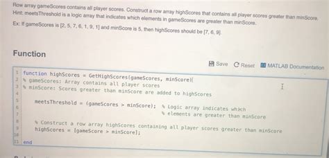 solved row array gamescores contains all player scores