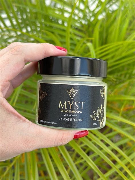 Vela Aromática Artesanal Cera Natural Cascas e Folhas 180g Elo7