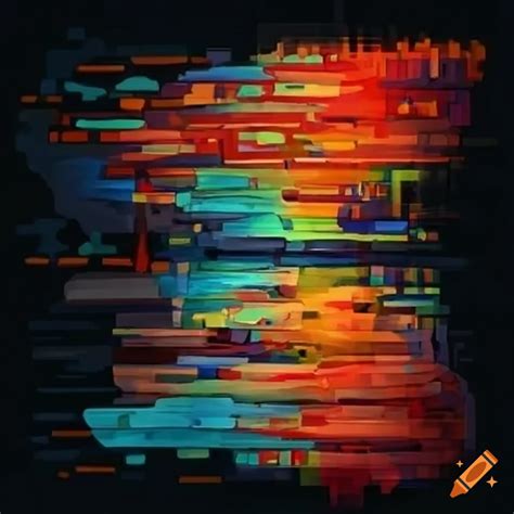 draw abstract art about solving hard programming code challenges