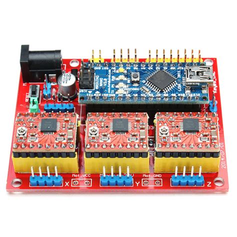 cnc grbl shield v4 con arduino nano y driver a4988 electronilab