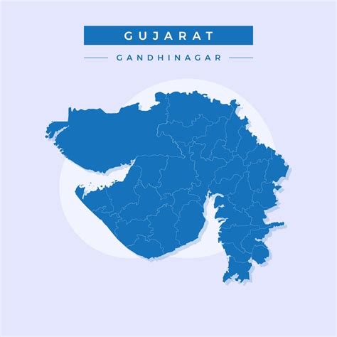 Premium Vector National Map Of Gujarat Gujarat Map Vector