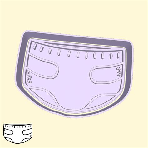 Archivo STL Cortadores de galletas para baby shower 24 pañal de