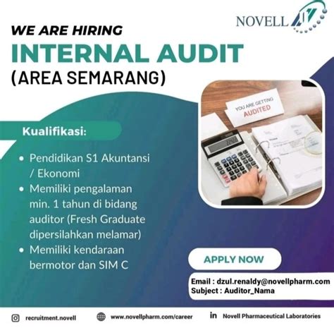 Lowongan Kerja Internal Audit Di PT Novell Pharmaceutical Laboratories
