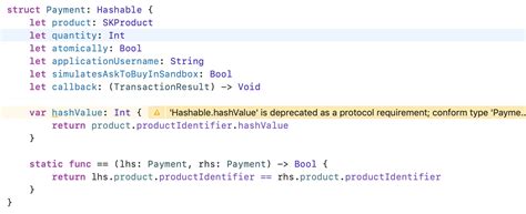 swift5 swift hashable hashvalue is deprecated as a protocol requirement stack overflow