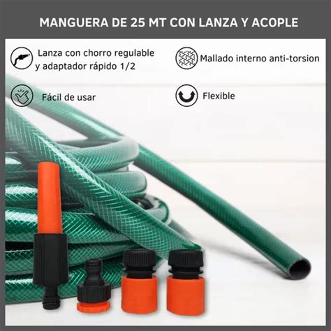 Manguera Riego Mallada Con Acople Metros Jard N Pvc En Venta En