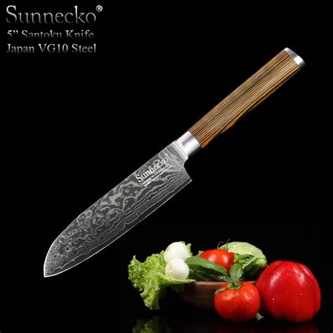 Sunnecko Inch Fashion Santoku Knife Japanese Vg Damascus Steel