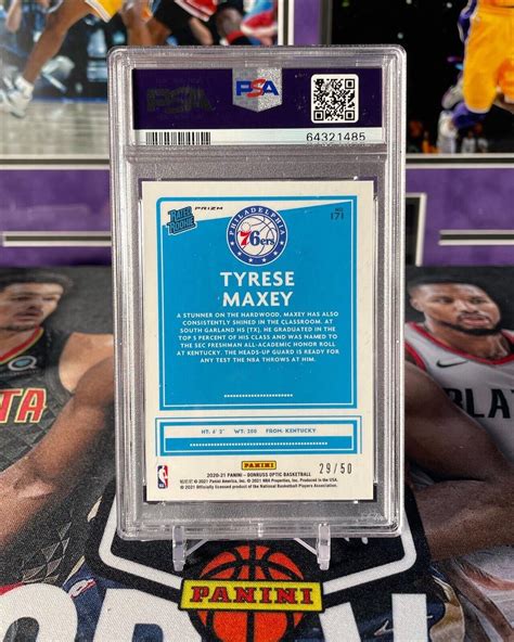TYRESE MAXEY 2020 DONRUSS OPTIC ROOKIE BLUE 171 50 PSA 10 EBay