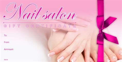 Nail Gift Certificate Template Free 6 Best Templates Ideas