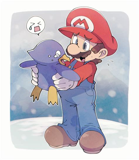 Mario And Penguin Mario And 1 More Drawn By Omochiutyu Danbooru