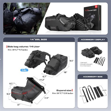 Buy Rhinowalk Motorcycle Saddle Bags Waterproof Anti Vibration Motor