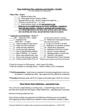 Fillable Online Minor Subdivision Plat Application And Submittal