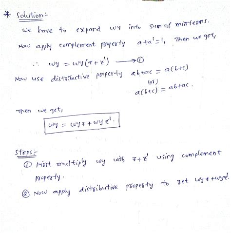 [solved] expand wy to sum of minterms form wyz wyz 1 select a property course hero