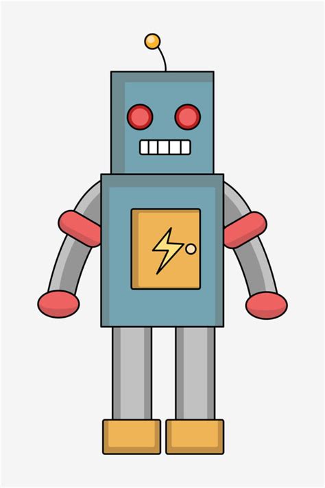 Robot Dibujado A Mano Robot De Dibujos Animados Ilustración Ilustración