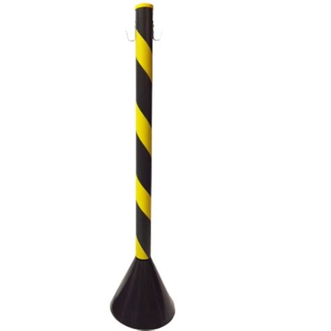 Pedestal Zebrado Em PVC Preto E Amarelo