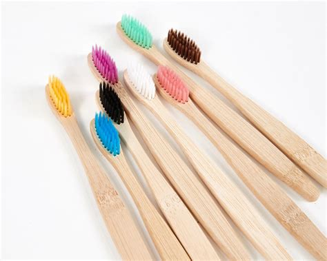 Colour Bamboo Toothbrush Wooden Toothbrushes Eco Friendly Etsy
