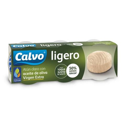 Atún claro con aceite de oliva virgen extra Ligero Calvo pack de 3