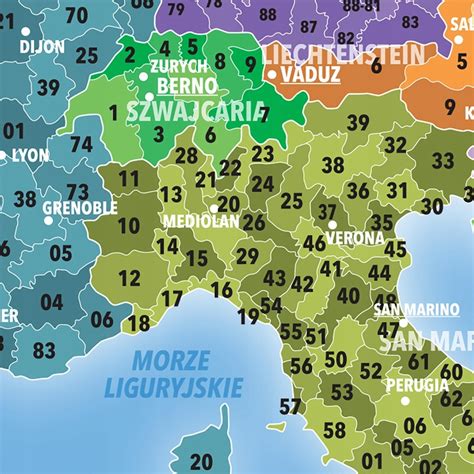 Europa kodowa mapa ścienna kody pocztowe Europy 8433704701
