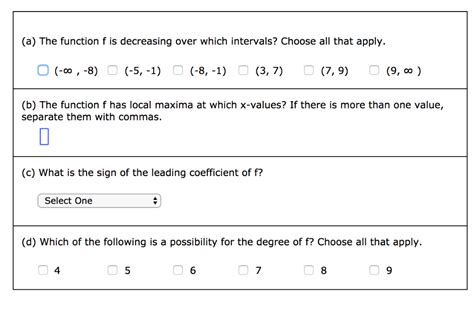 solved below is the graph of a polynomial function fwith